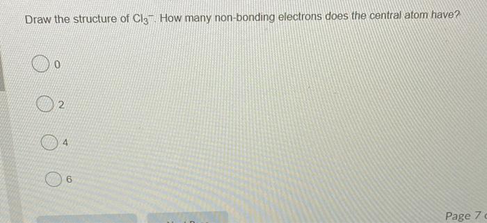 Solved Draw the structure of Cl3 How many non-bonding | Chegg.com