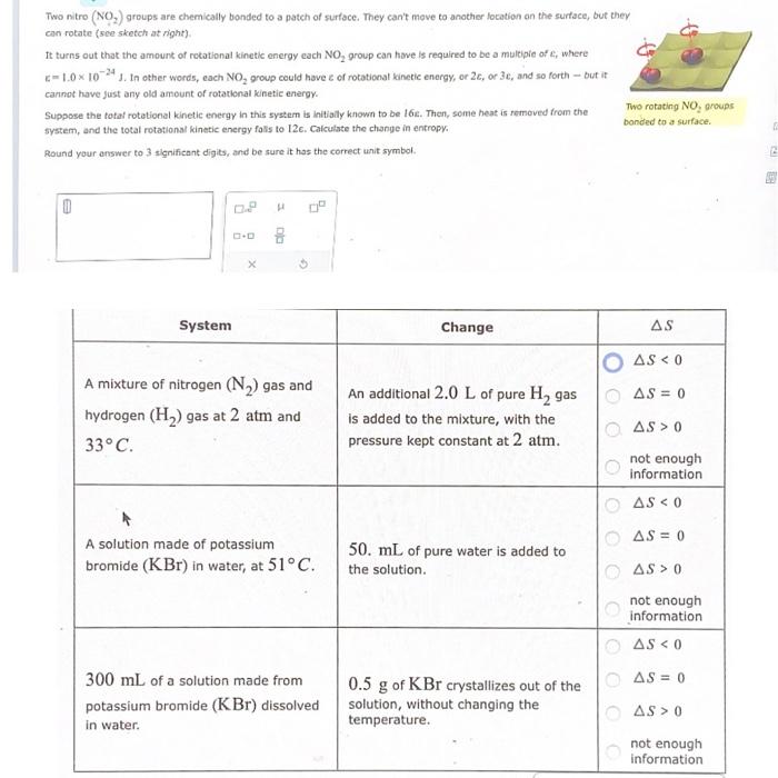 Solved Two nitro (NO2) groups are chemically bonded to a | Chegg.com
