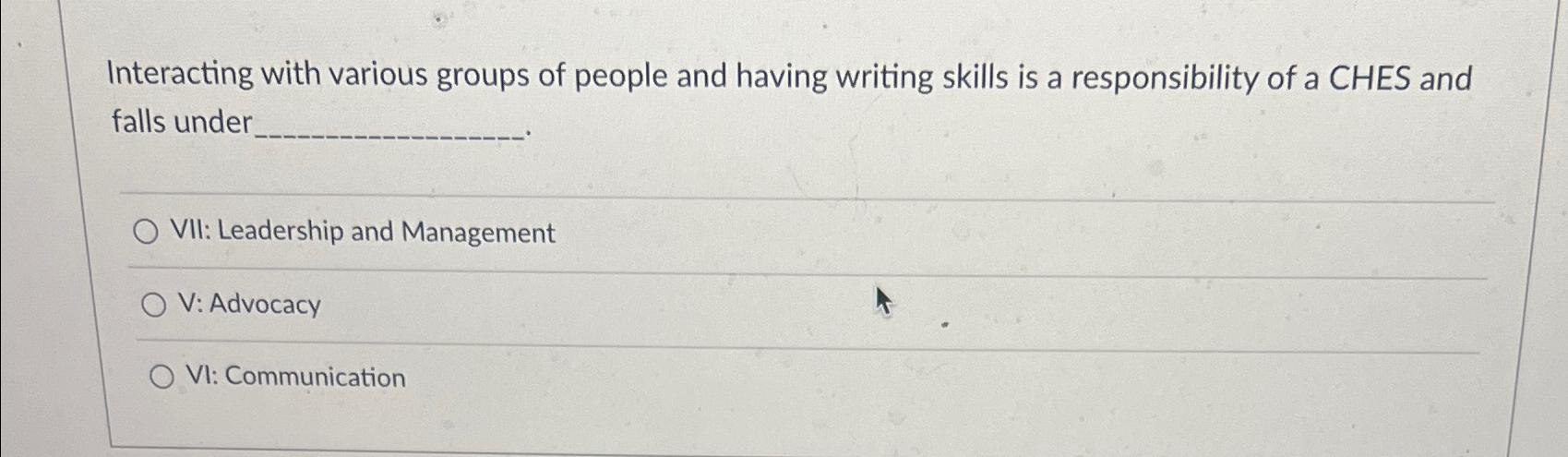 Solved Interacting with various groups of people and having | Chegg.com