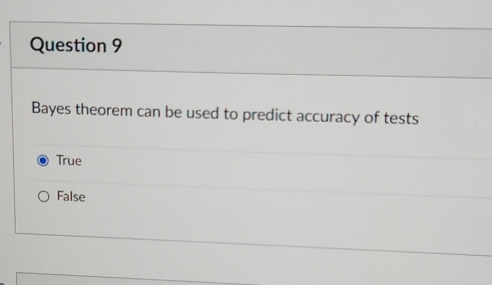 Solved Bayes theorem can be used to predict accuracy of | Chegg.com