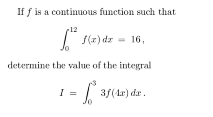 Solved If f ﻿is a continuous function such | Chegg.com