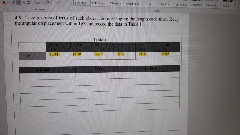 Solved MaßbLCD Heading 1 1 No Spac 1 Nornia Heading 2 Title | Chegg.com