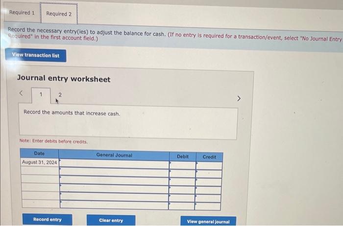 Solved On August 31, 2024, the general ledger of Ballet | Chegg.com
