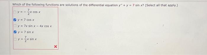 Solved Which of the following functions are solutions of the | Chegg.com