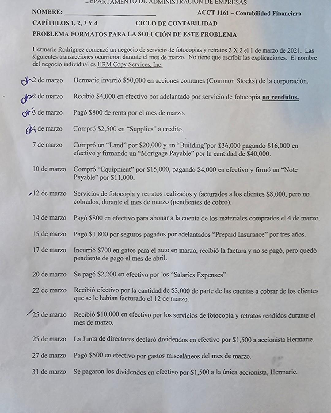 Solved NOMBRE ACCT 1161 Contabilidad Financiera CAP TULOS Chegg Solved NOMBRE ACCT 1161 Contabilidad Financiera CAP TULOS Chegg