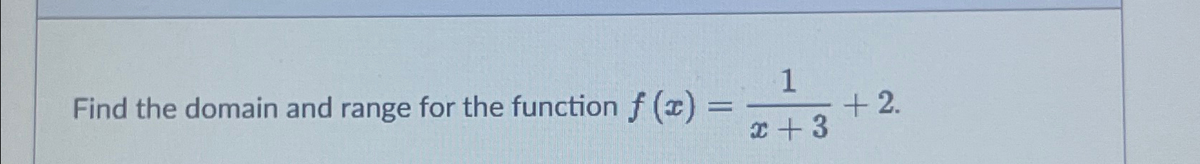 Solved Find the domain and range for the function | Chegg.com