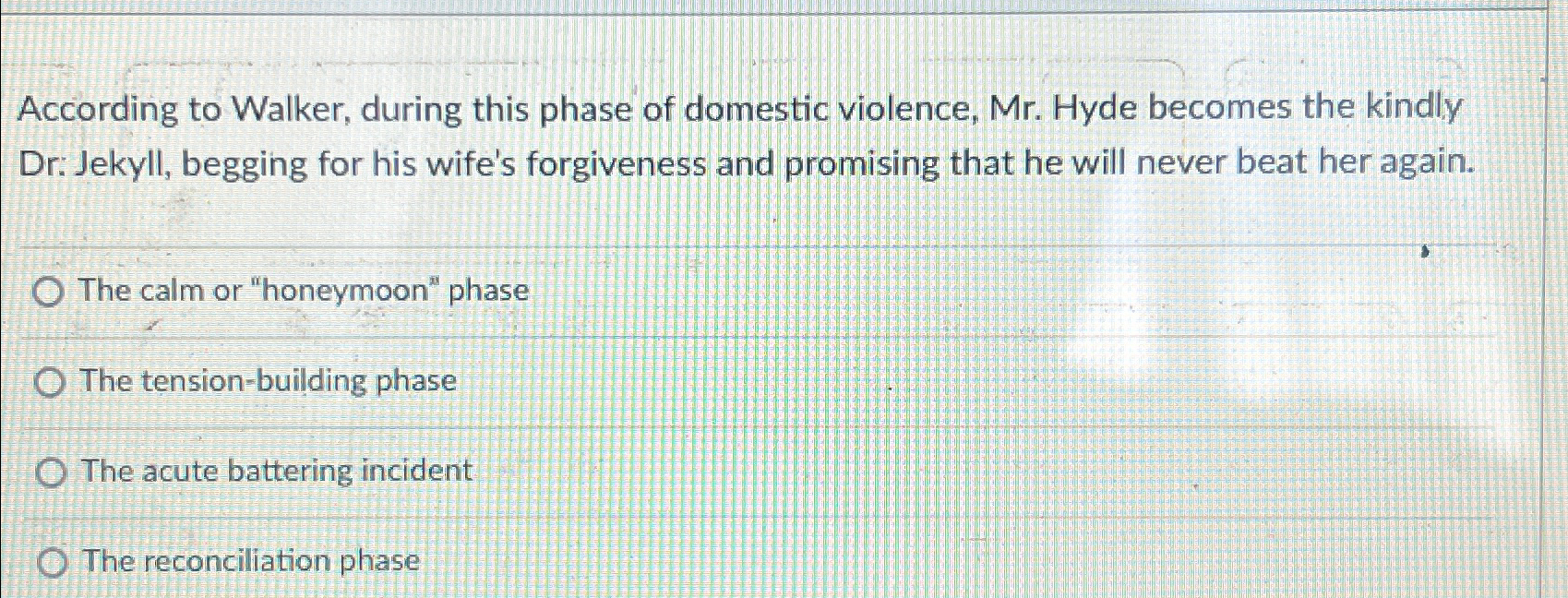Solved According to Walker, during this phase of domestic | Chegg.com