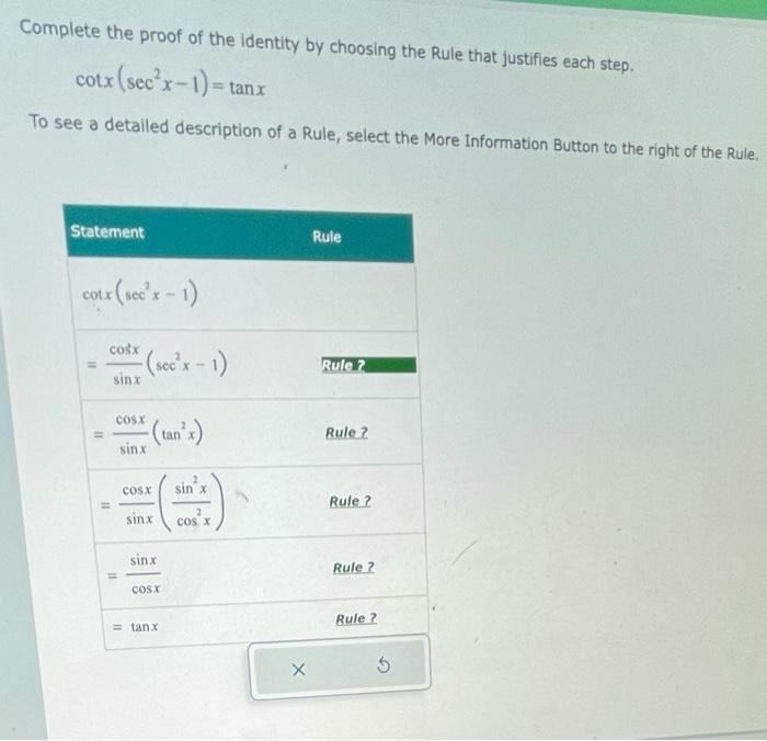 Solved Complete the proof of the identity by choosing the | Chegg.com