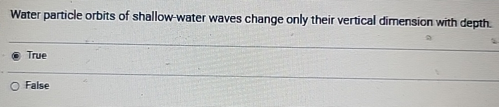 Solved Water particle orbits of shallow-water waves change | Chegg.com