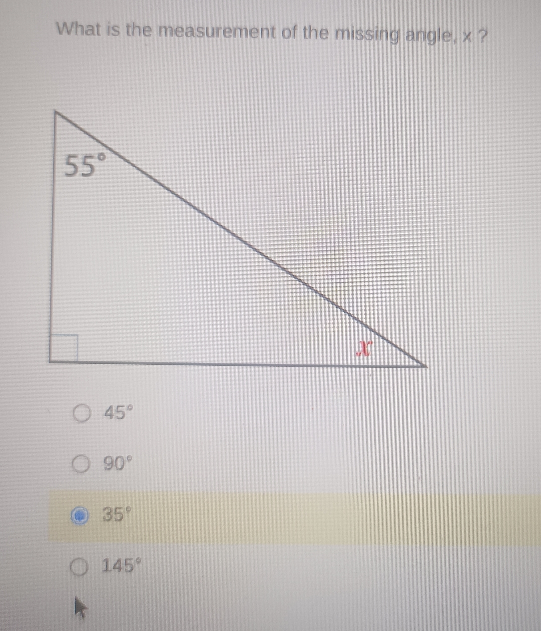 Solved • ﻿What is the measurement of the missing angle, | Chegg.com