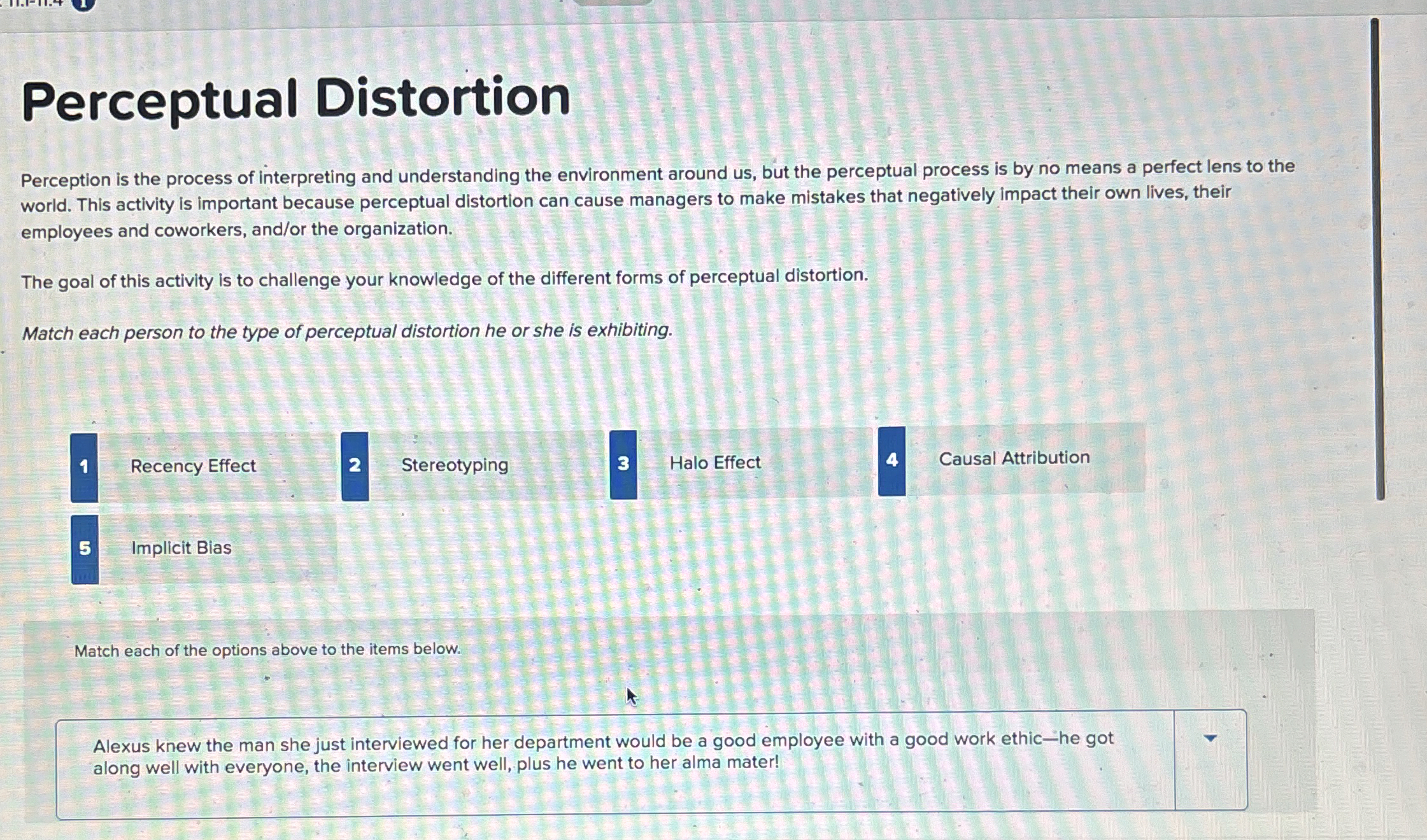 Solved Perceptual DistortionPerception is the process of | Chegg.com