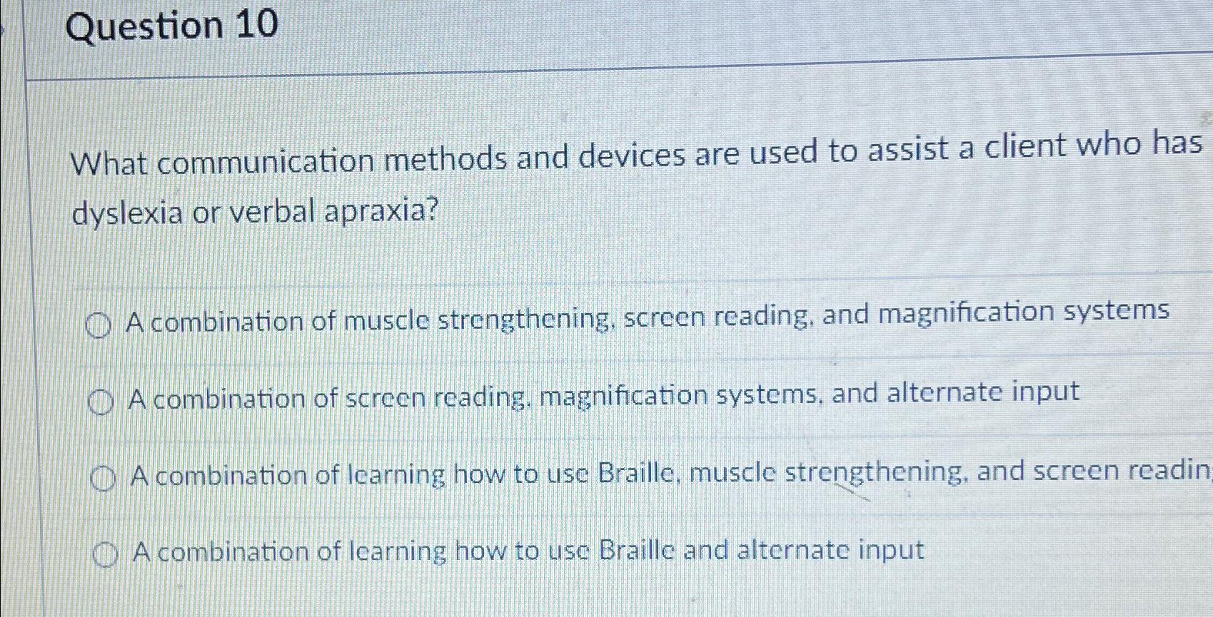 Solved Question 10What communication methods and devices are | Chegg.com