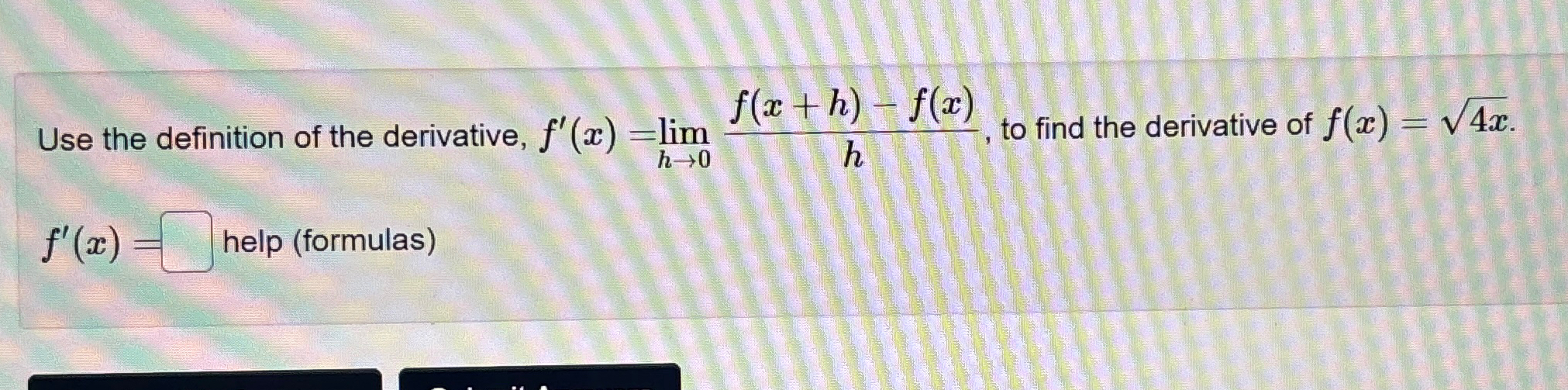 Solved Use the definition of the derivative, | Chegg.com