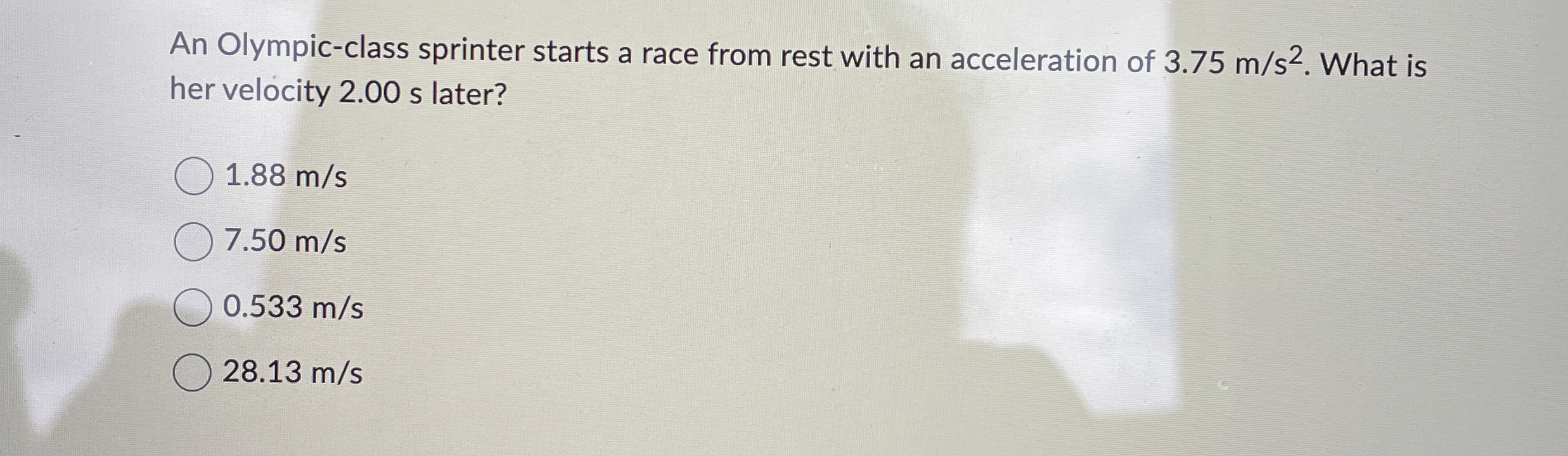 Solved An Olympic-class sprinter starts a race from rest | Chegg.com