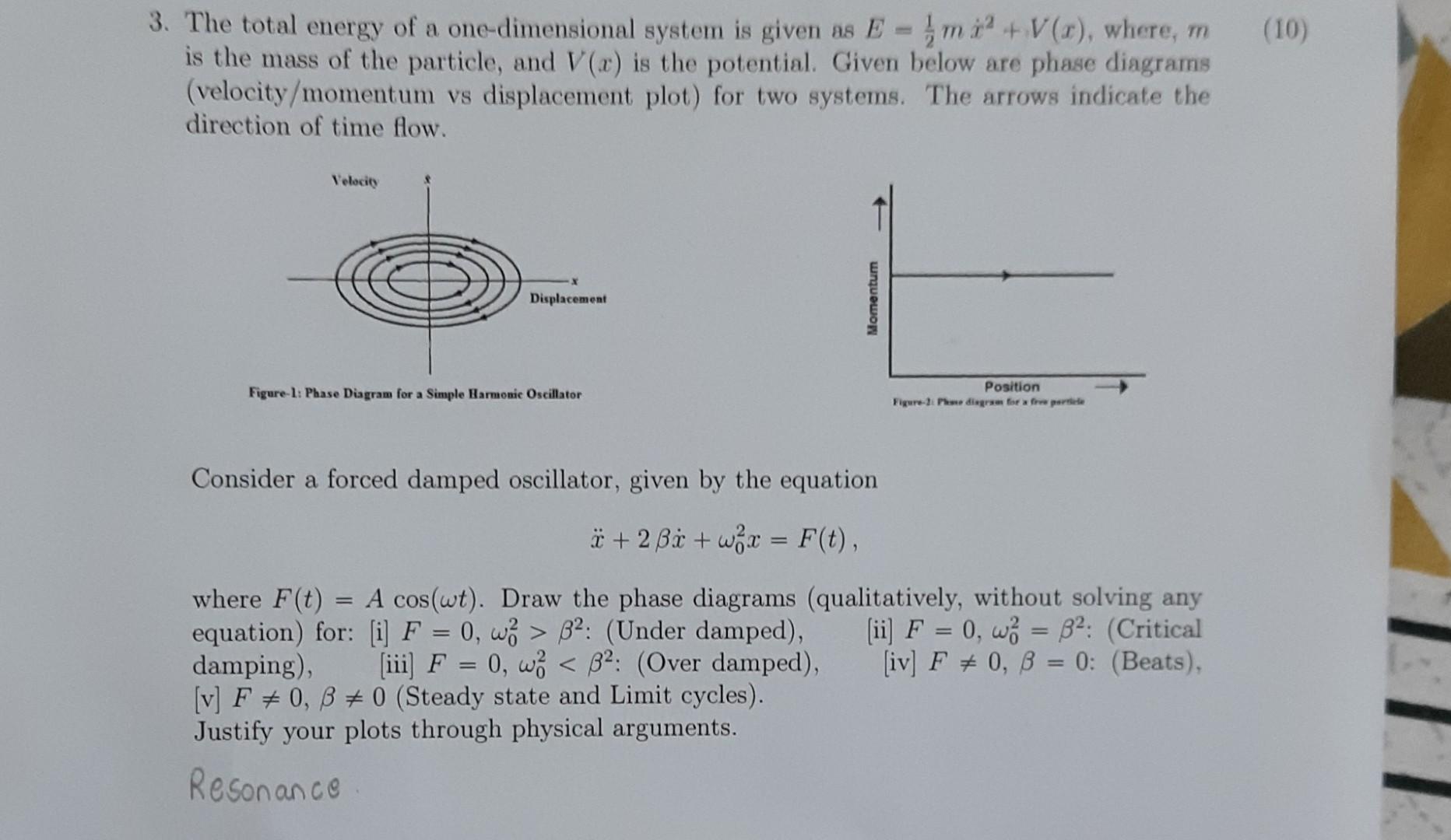 Solved The total energy of a one-dimensional system is given | Chegg.com