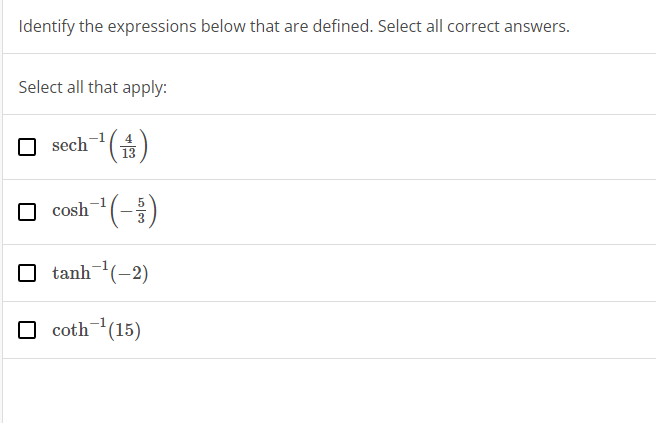 Solved Identify the expressions below that are defined. | Chegg.com