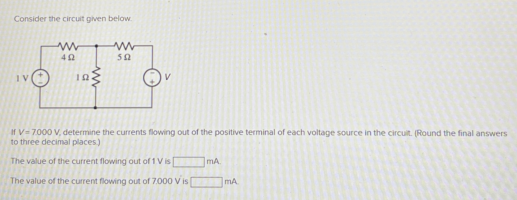 Solved Consider the circuit given below.If V=7.000V, | Chegg.com