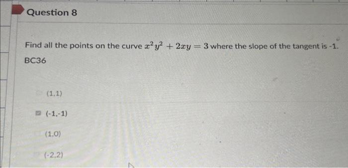 Solved Find all the points on the curve x2y2+2xy=3 where the | Chegg.com