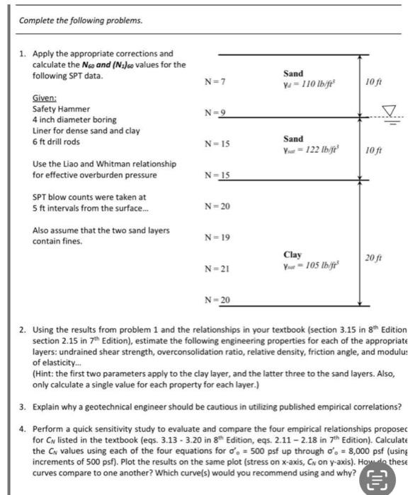 Solved 2. Using the results from problem 1 and the | Chegg.com