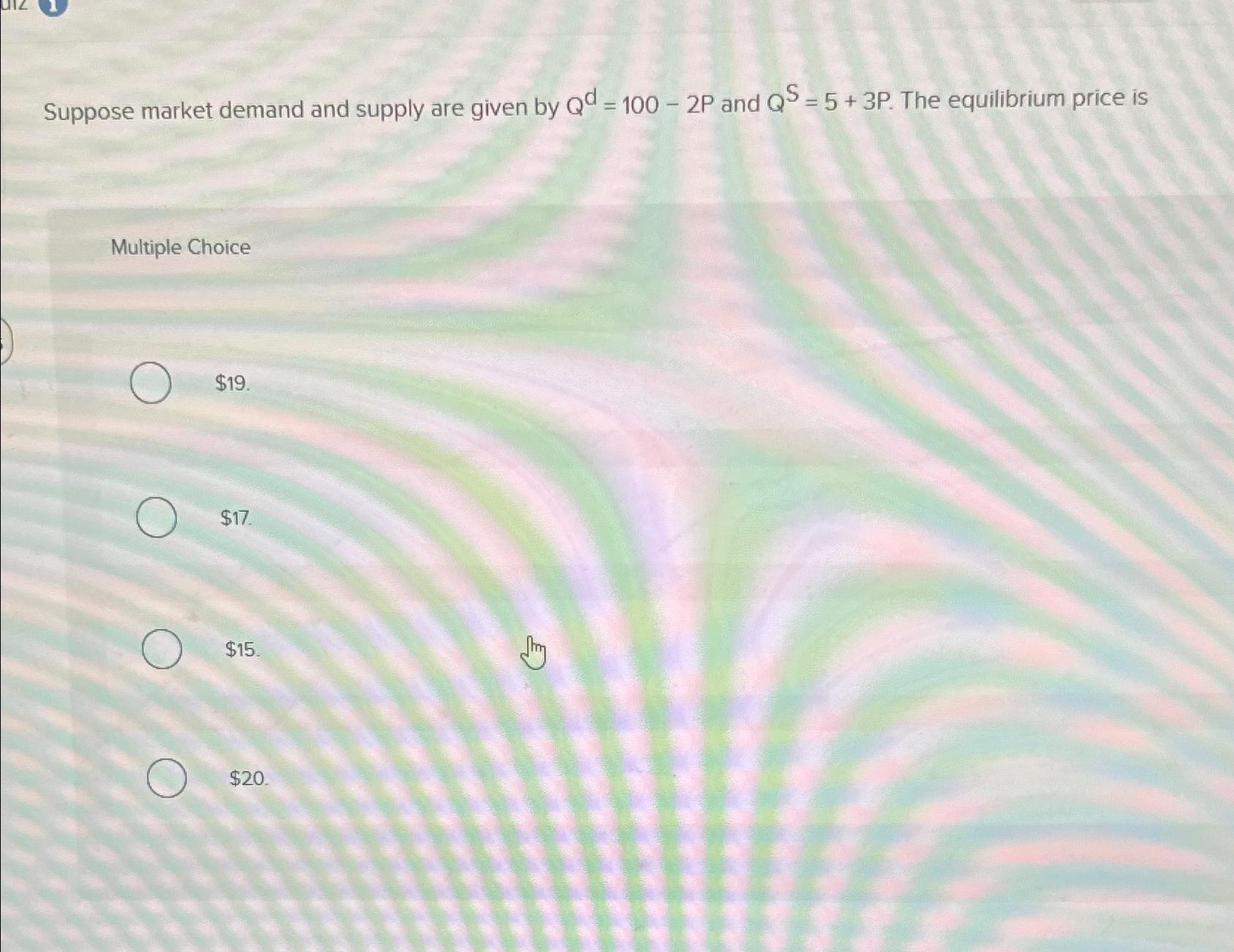 Solved Suppose market demand and supply are given by | Chegg.com