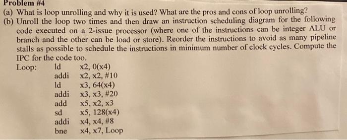 Solved (a) What is loop unrolling and why it is used? What | Chegg.com