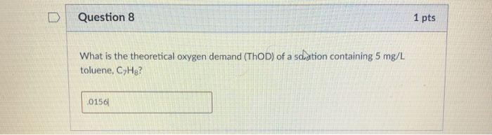 Solved What is the theoretical oxygen demand (ThOD) of a | Chegg.com