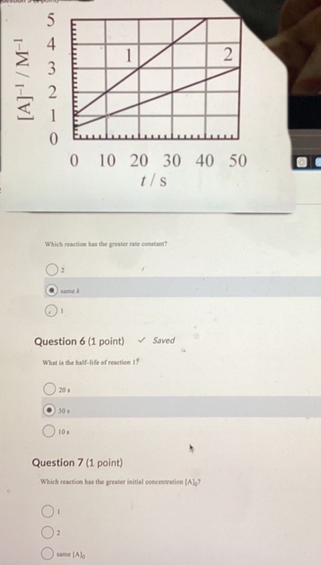 Solved Which reaction has the greater rate constant?2 ﻿same | Chegg.com