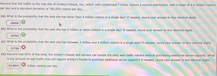 Solved Assume that the traffic to the web site of Smiley's | Chegg.com