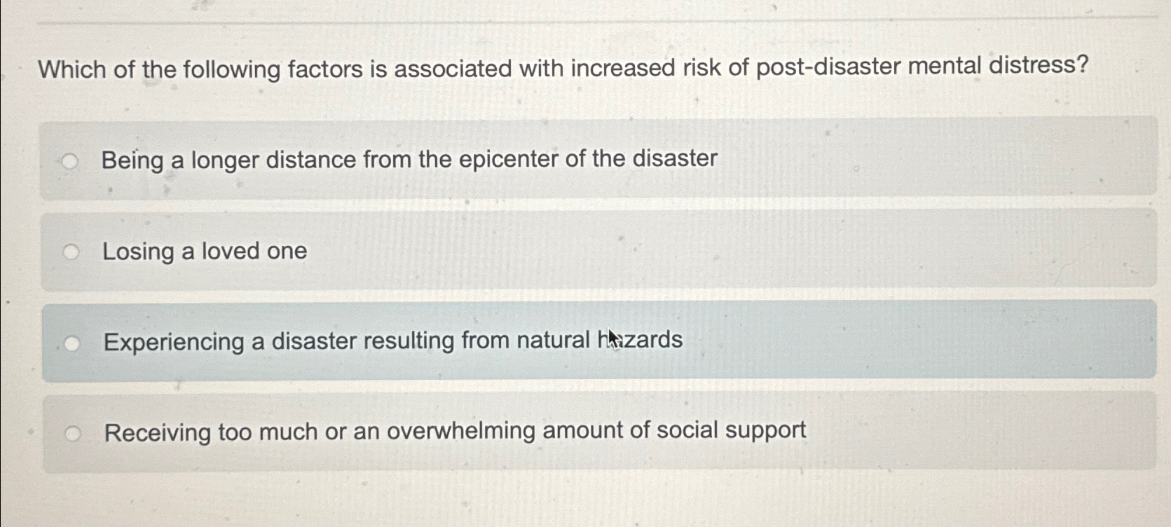 Solved Which of the following factors is associated with | Chegg.com