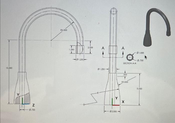Solved Create a SolidWorks model of the object shown in the | Chegg.com