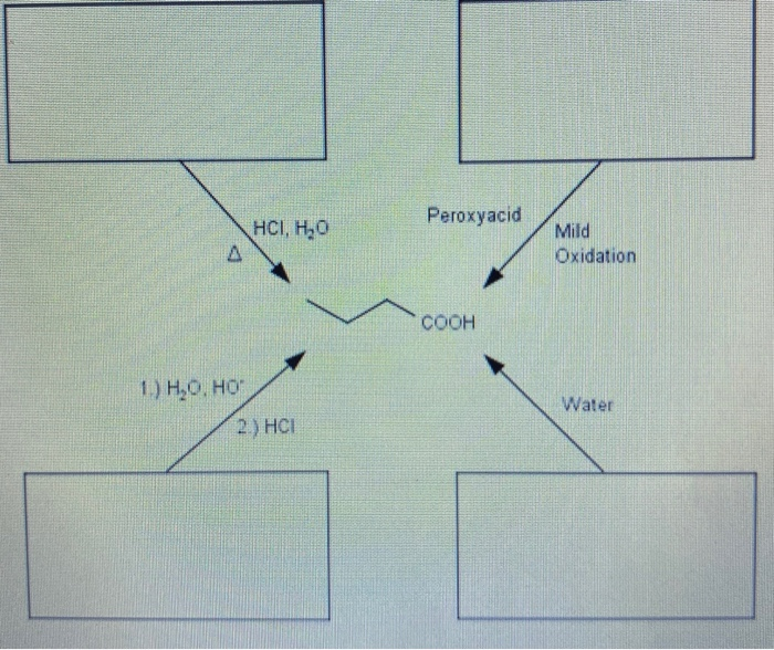 Solved HCI, H,0 Peroxyacid Mild Oxidation соон 1.) HO, HO | Chegg.com