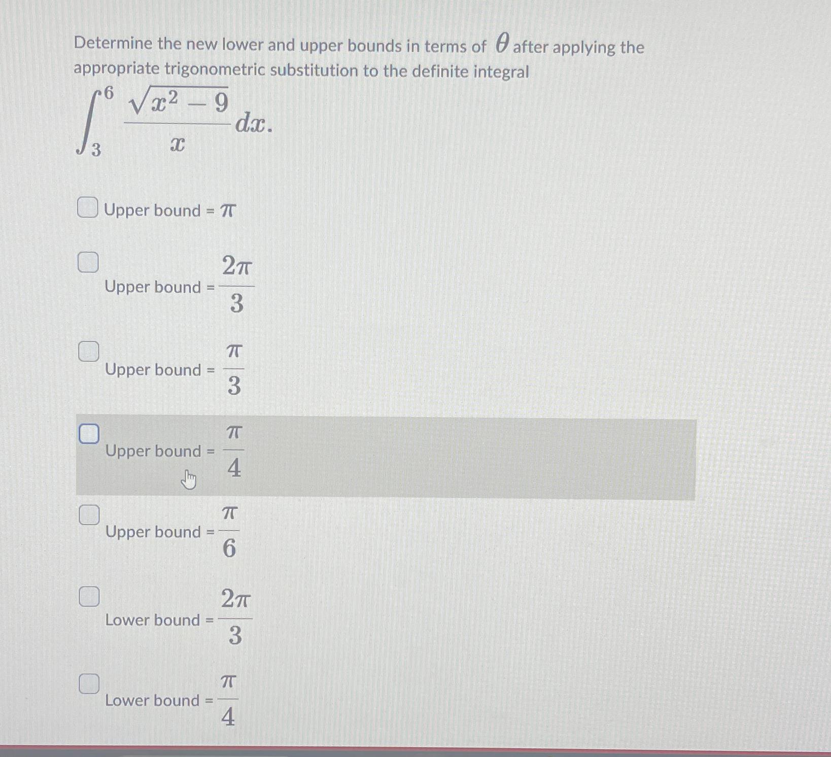 Solved Determine the new lower and upper bounds in terms of | Chegg.com