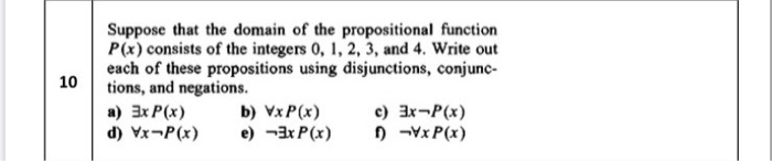 10 Suppose that the domain of the propositional | Chegg.com