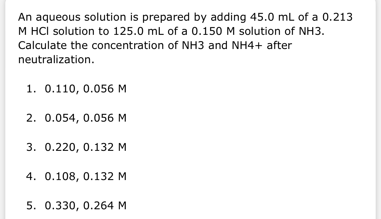 Solved An aqueous solution is prepared by adding 45.0mL ﻿of | Chegg.com