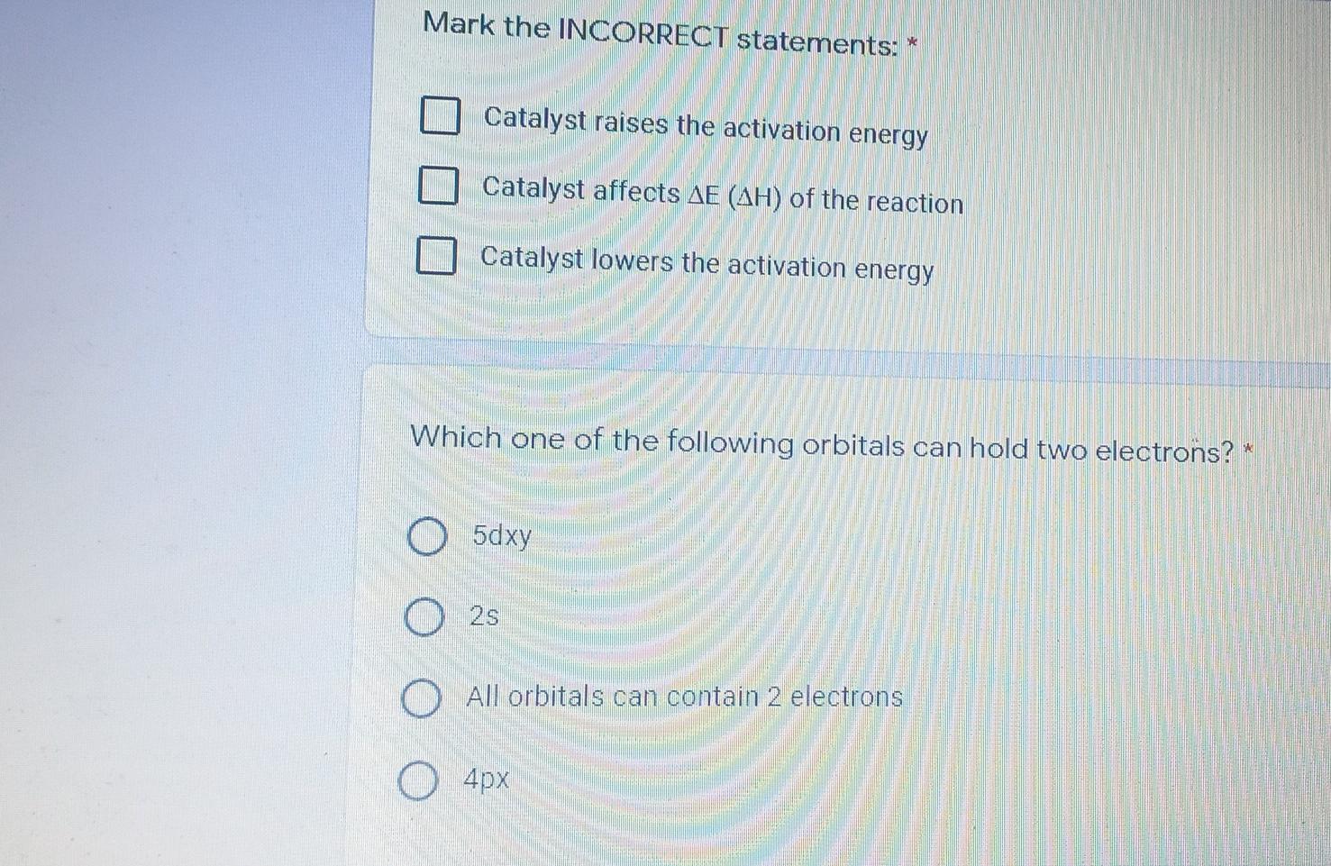 Solved Mark the INCORRECT statements: * Catalyst raises the | Chegg.com