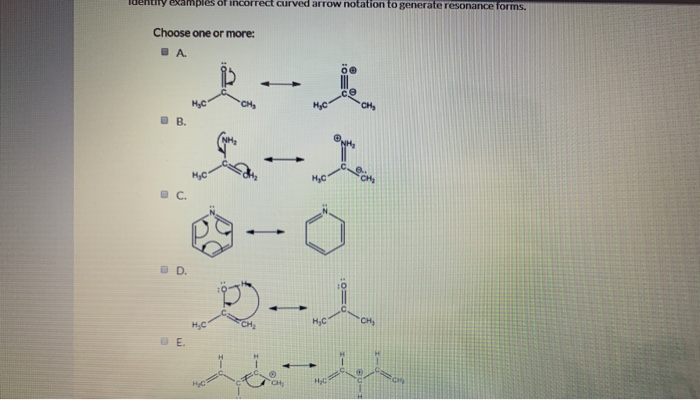 Solved identity examples of incorrect curved arrow notation | Chegg.com