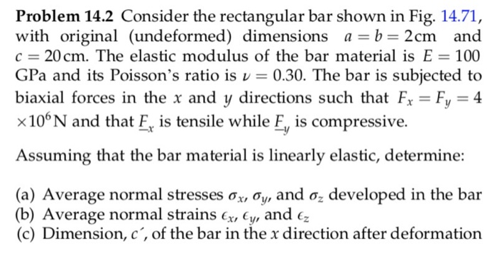 Solved Problem 14.2 Consider the rectangular bar shown in | Chegg.com