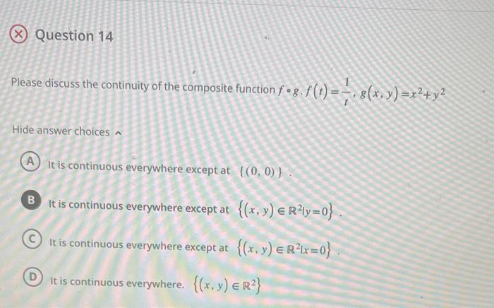 Solved Please discuss the continuity of the composite | Chegg.com