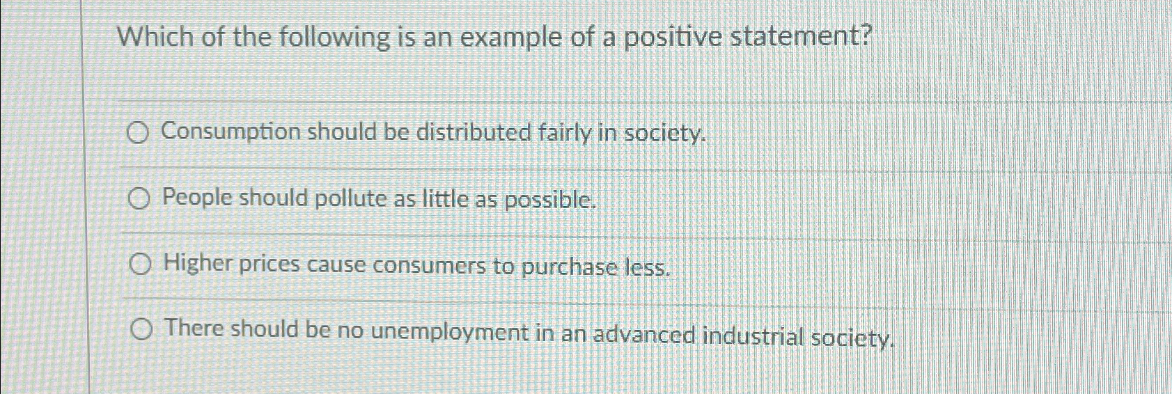 Solved Which of the following is an example of a positive | Chegg.com