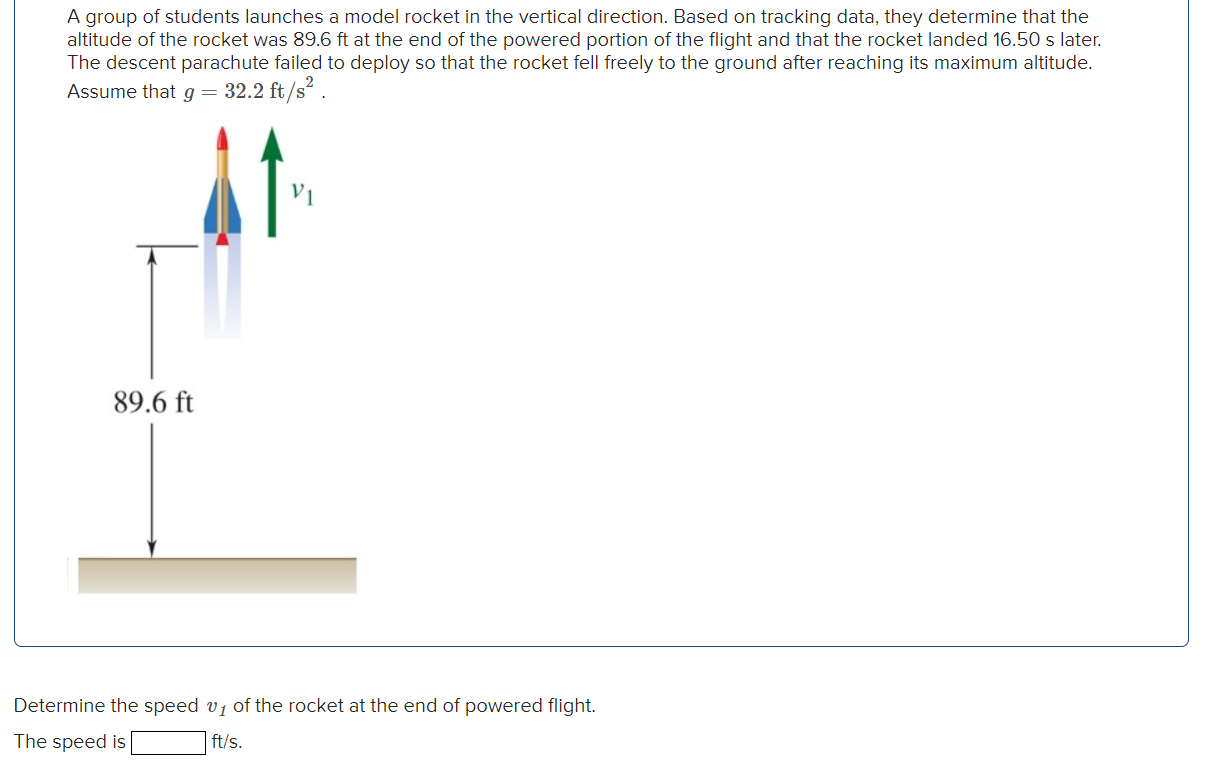 Solved A group of students launches a model rocket in the | Chegg.com