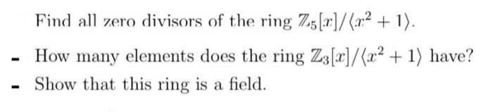 Solved Find all zero divisors of the ring \\( | Chegg.com