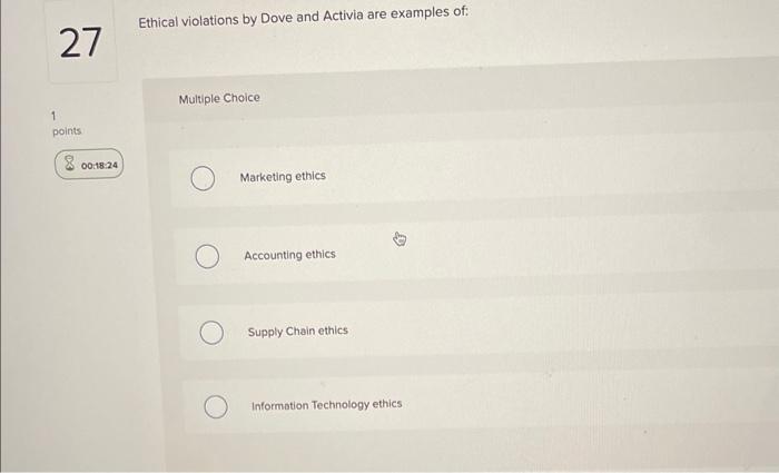 Solved Ethical violations by Dove and Activia are examples | Chegg.com