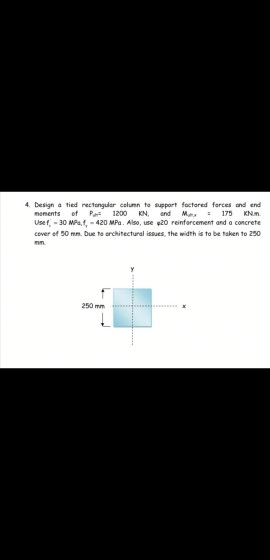 Solved 4. Design a tied rectangular column to support | Chegg.com