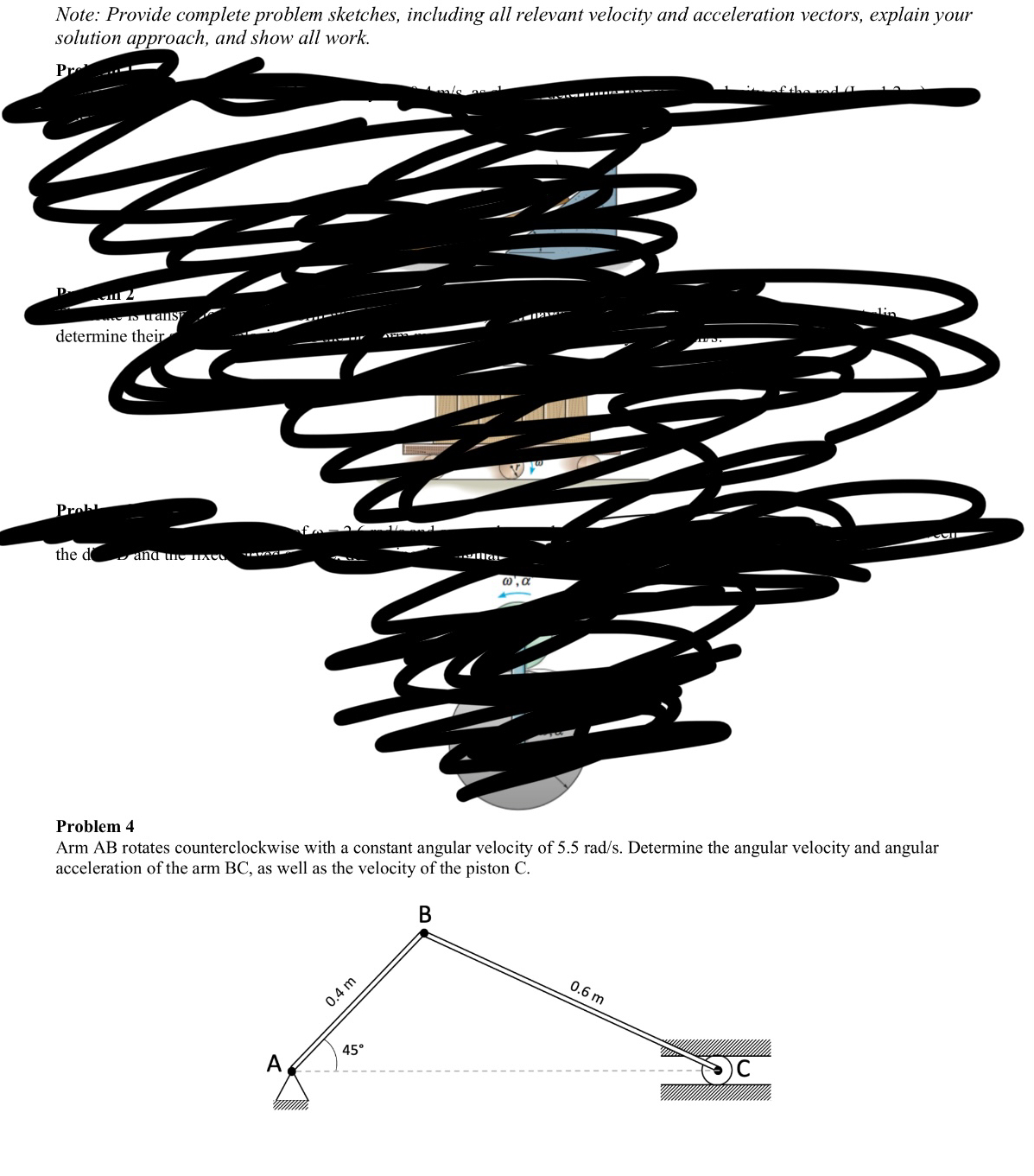 Solved Problem 4Arm AB rotates counterclockwise with a | Chegg.com