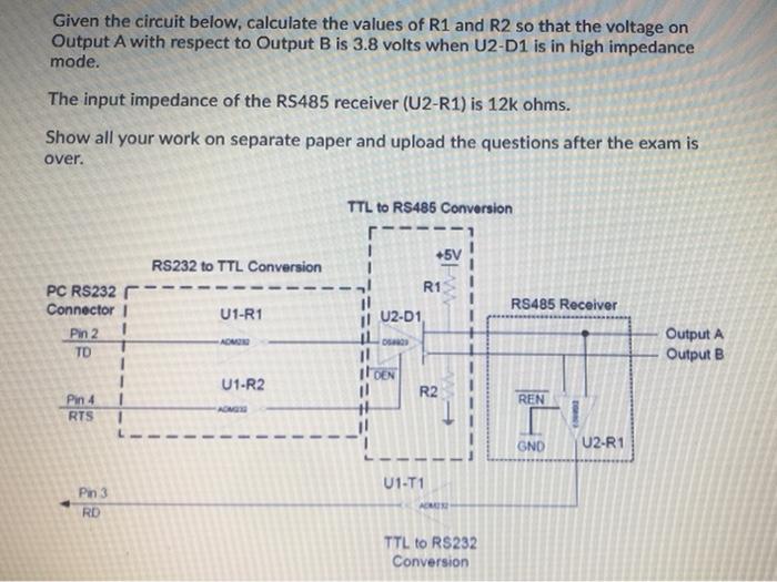 Given the circuit below, calculate the values of R1 | Chegg.com
