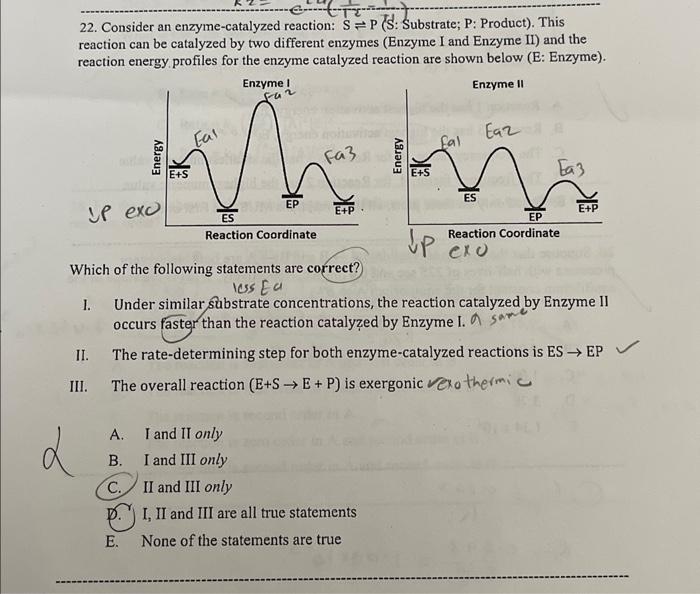 Solved 22. Consider an enzyme-catalyzed reaction: S⇌P (S: | Chegg.com