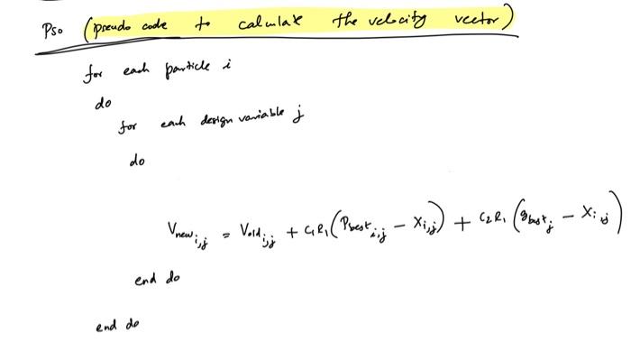 Solved (8 points) A PSO algorithm currently has the | Chegg.com