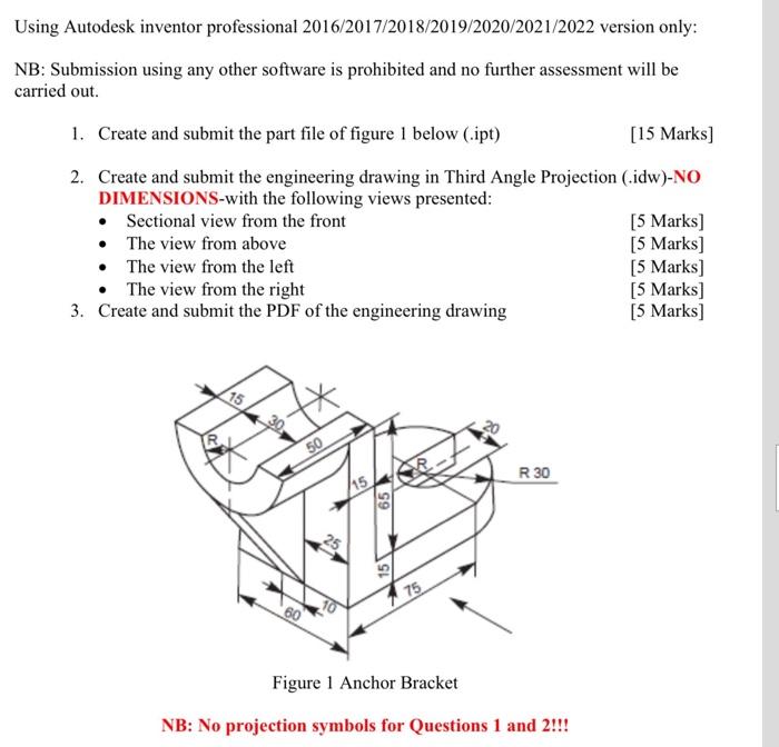 Solved Using Autodesk inventor professional | Chegg.com