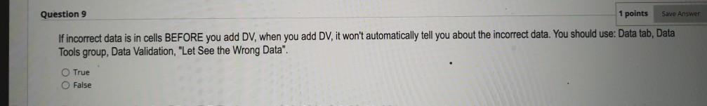 Solved Question 9 1 points Save Answer If incorrect data is | Chegg.com