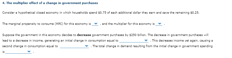 Solved The multiplier effect of a change in government | Chegg.com